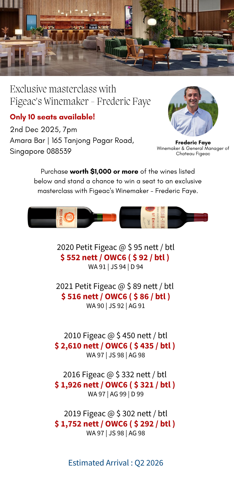 [2 Dec] Exclusive masterclass with Figeac's Winemaker - Frederic Faye ...